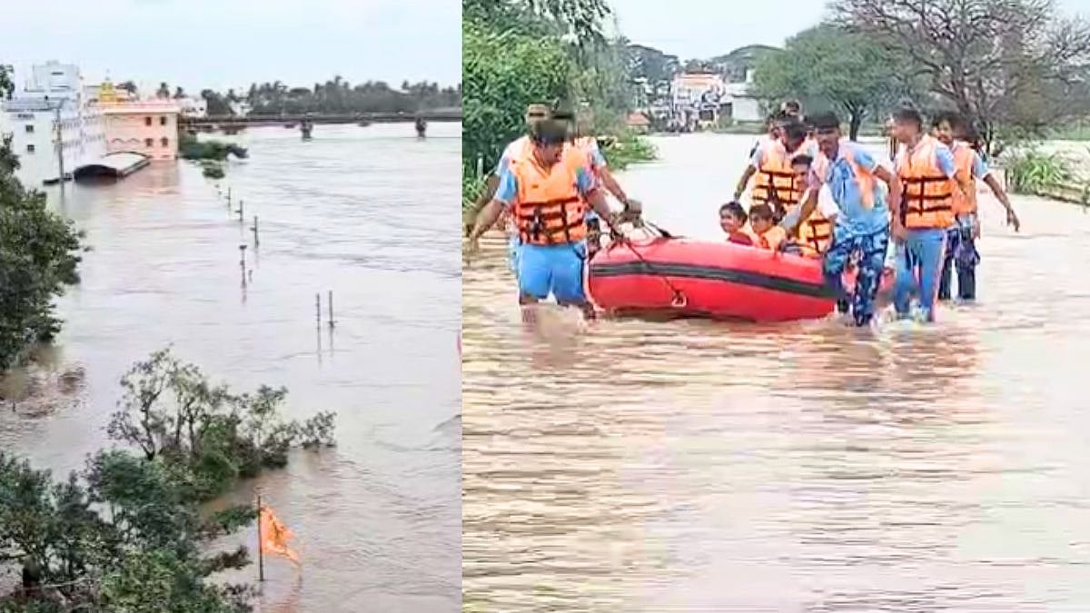 Kolhapur Flood : कोल्हापूरला पुराने वेढलं; जिल्ह्यातील सर्वच नद्यांना पूर, KDRFकडून बोटीतून ...